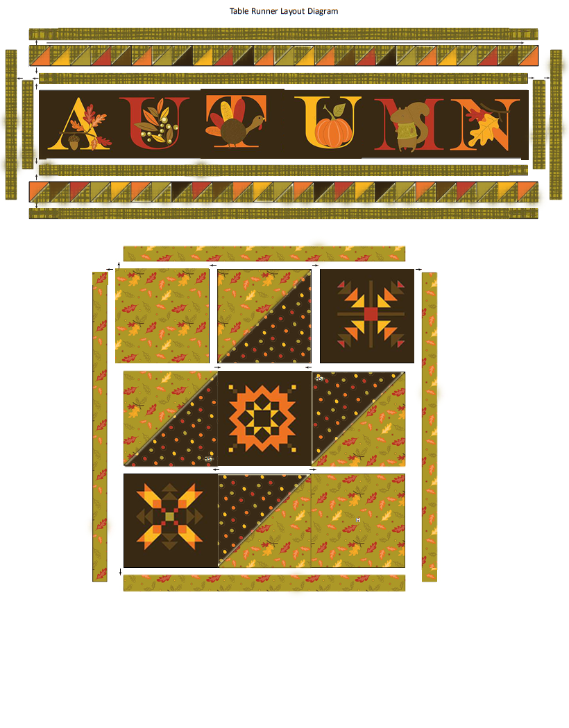 Awesome Autumn Table Runner and Mat Kit with Free Pattern – Pat on the Back