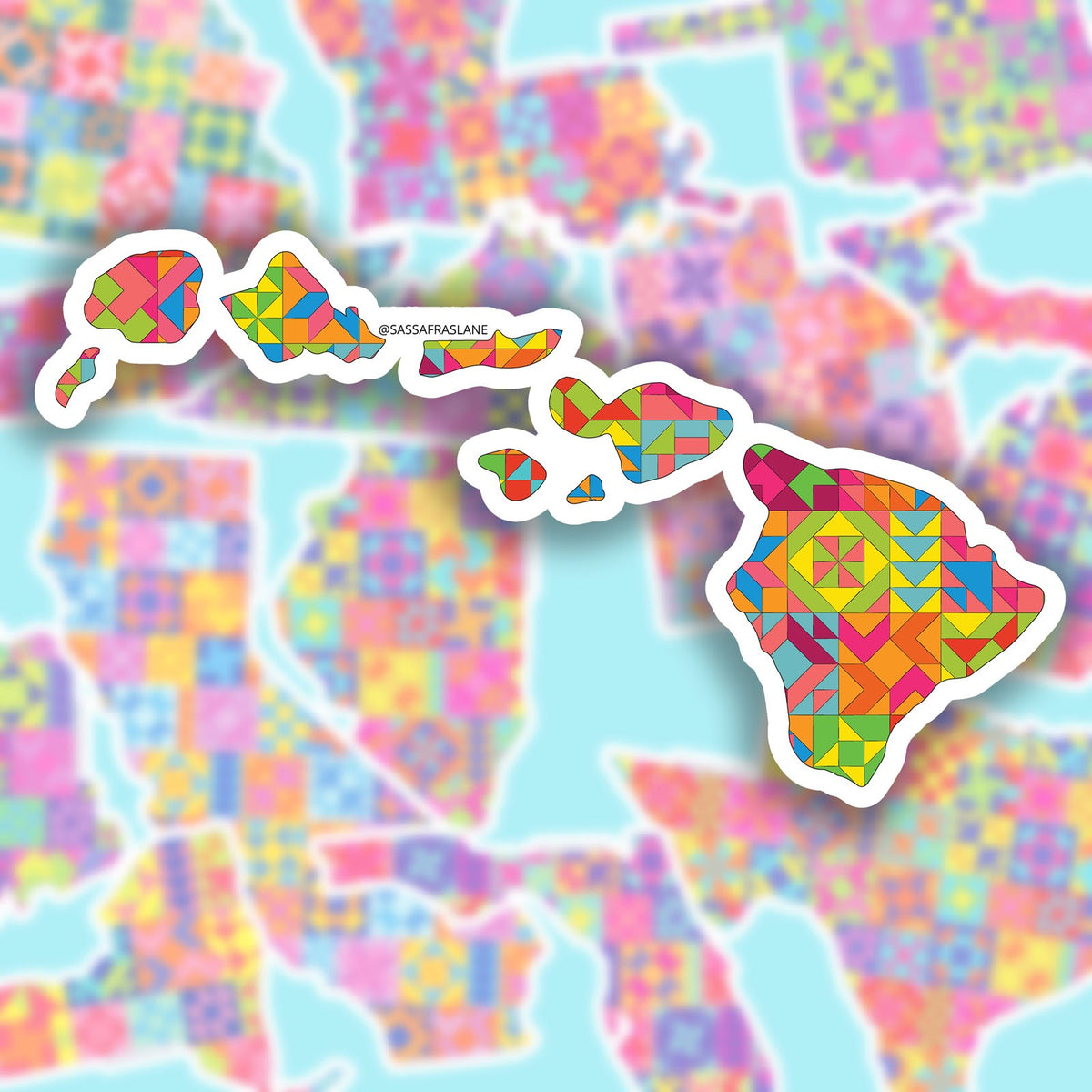 State Quilt Stickers Hawaii – Pat on the Back